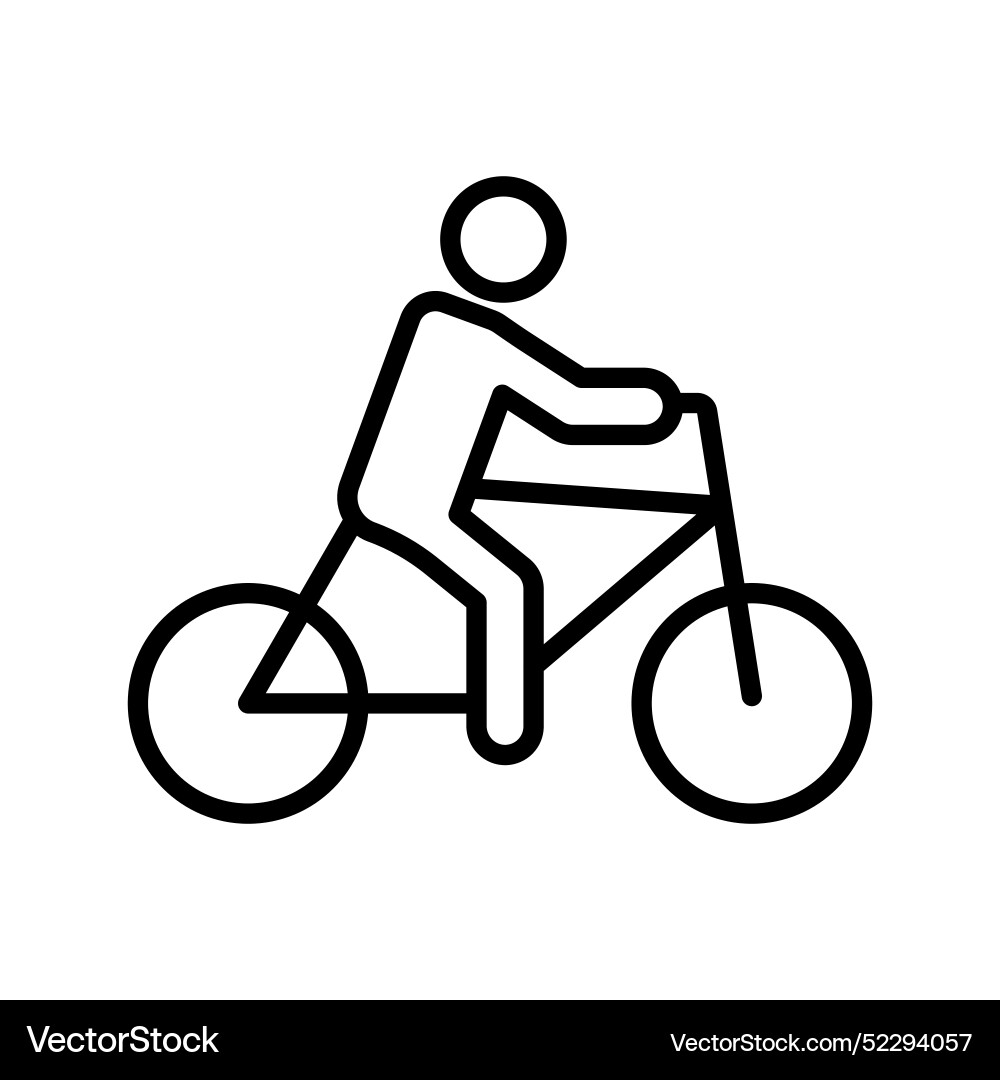 Man on bicycle icon linear logo mark in black Vector Image