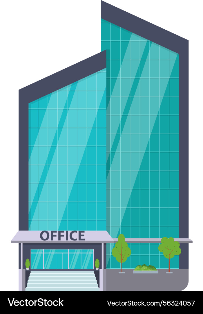 Office building tower in flat style isolated Vector Image