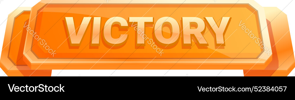 Orange victory sign announcing winning status Vector Image