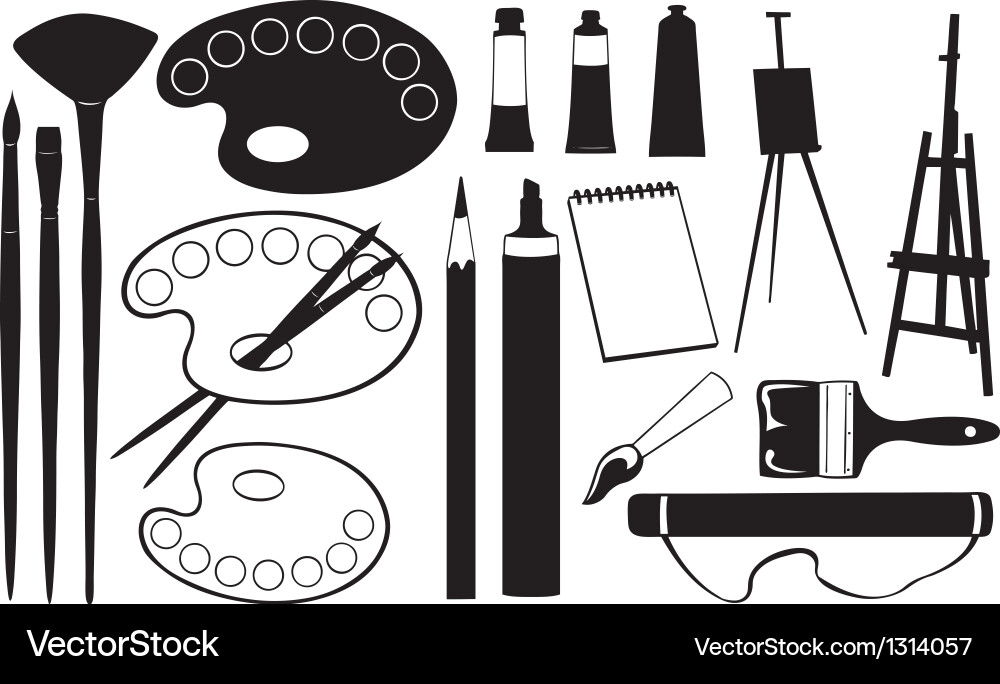 Painting tools Royalty Free Vector Image - VectorStock