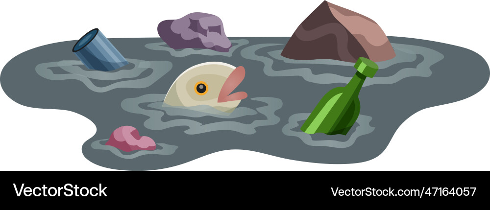 Pollution dirty puddle composition Royalty Free Vector Image