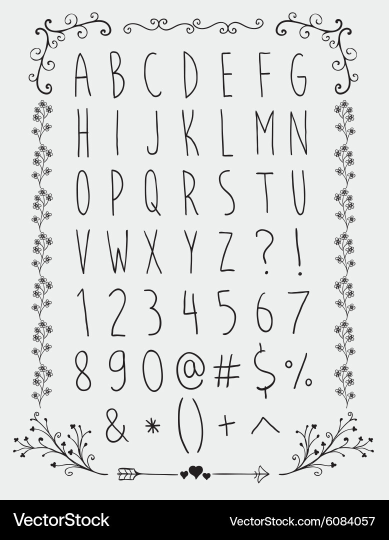 Simple hand drawn english alphabet letters Vector Image