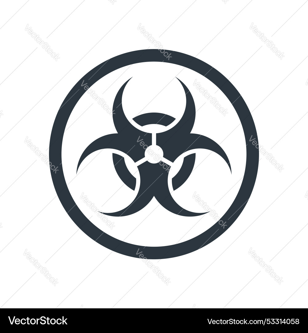 Biohazard sign in flat style Royalty Free Vector Image
