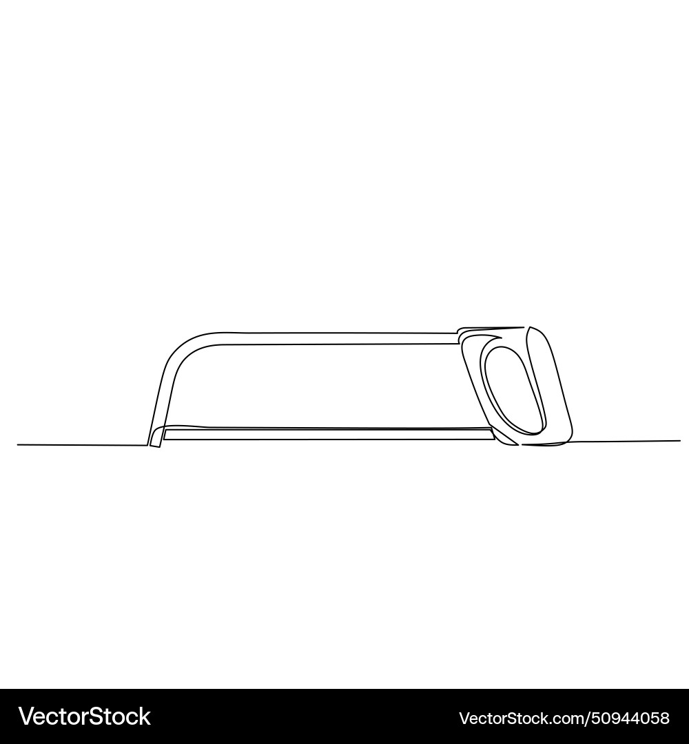 Continuous line drawing of a hacksaw tool Vector Image