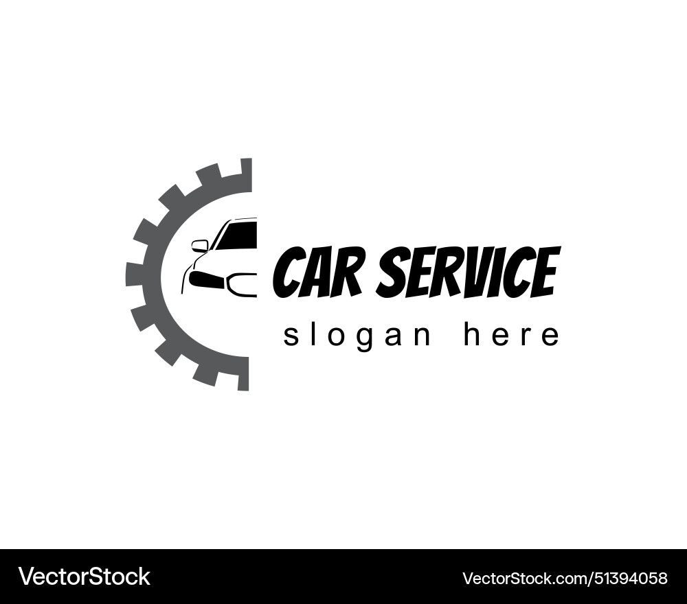 Creative car and gear logo design Royalty Free Vector Image