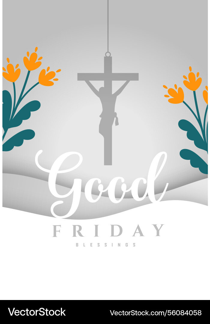 Decorative good friday blessing poster with Vector Image