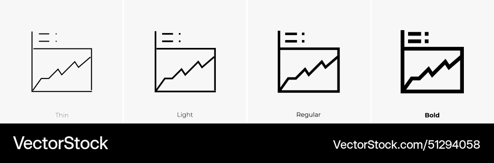Diagram icon thin light regular and bold style Vector Image