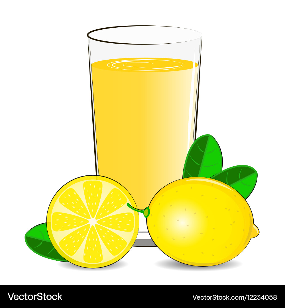 Fresh lemon juice Royalty Free Vector Image - VectorStock
