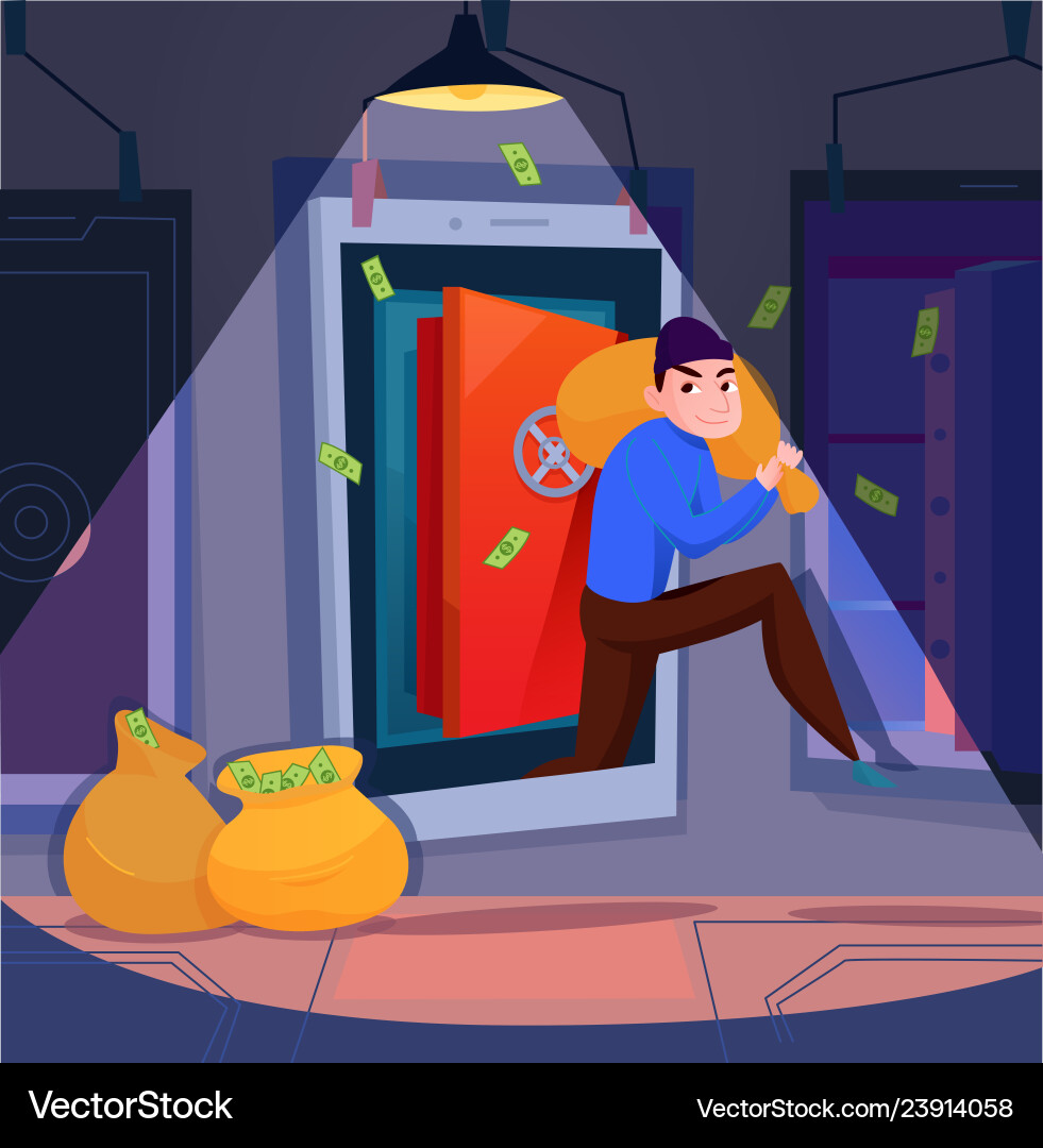 Hacker Stealing Money Royalty Free Vector Image