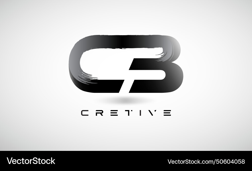 Letter cb logo design with brush style Royalty Free Vector