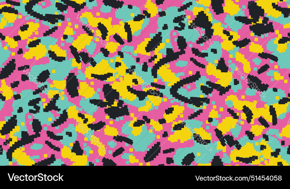 Neon color pixelated camouflage patterns Vector Image