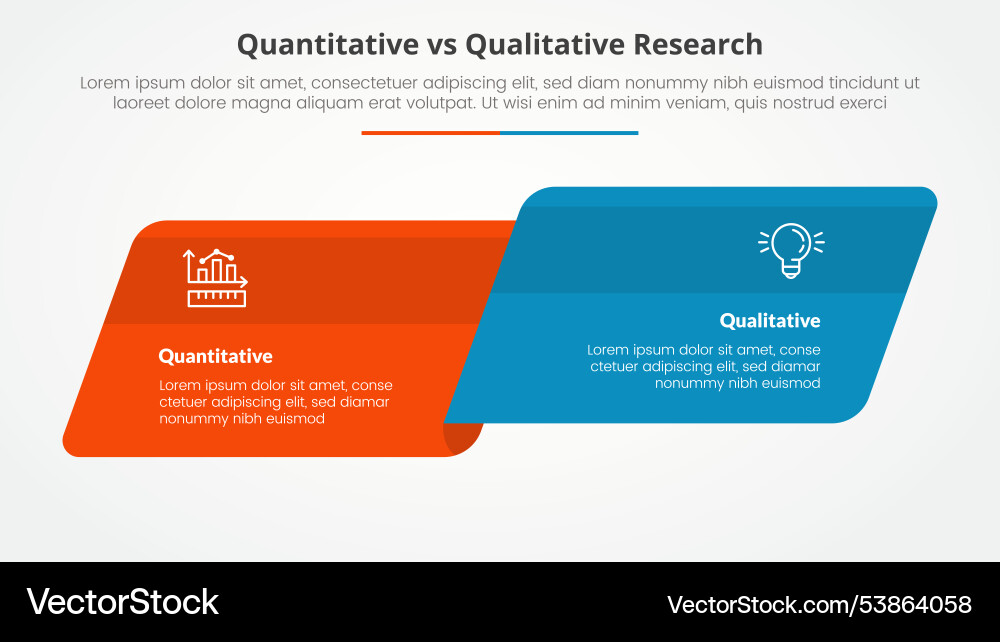 Quantitative vs qualitative research data Vector Image
