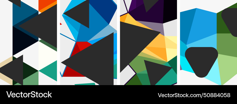 Set of triangle poster backgrounds Royalty Free Vector Image