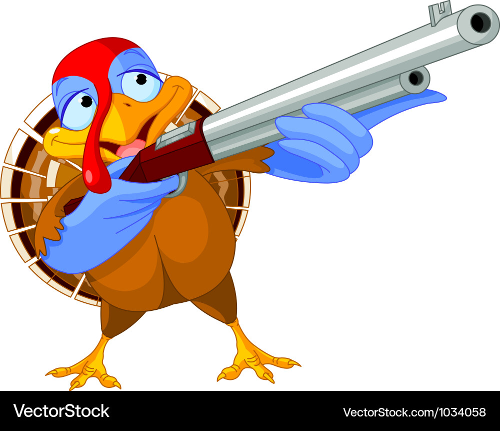 Shooting turkey Royalty Free Vector Image - VectorStock