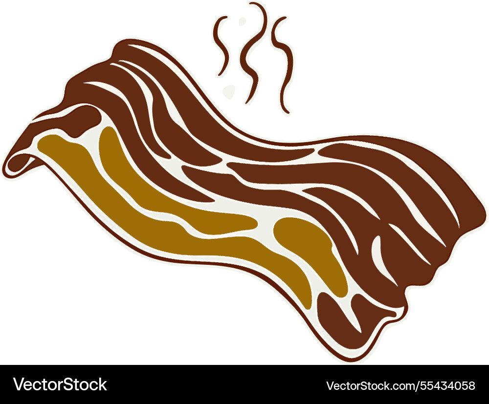 Sizzling strip bacon style coverlet sheet design Vector Image