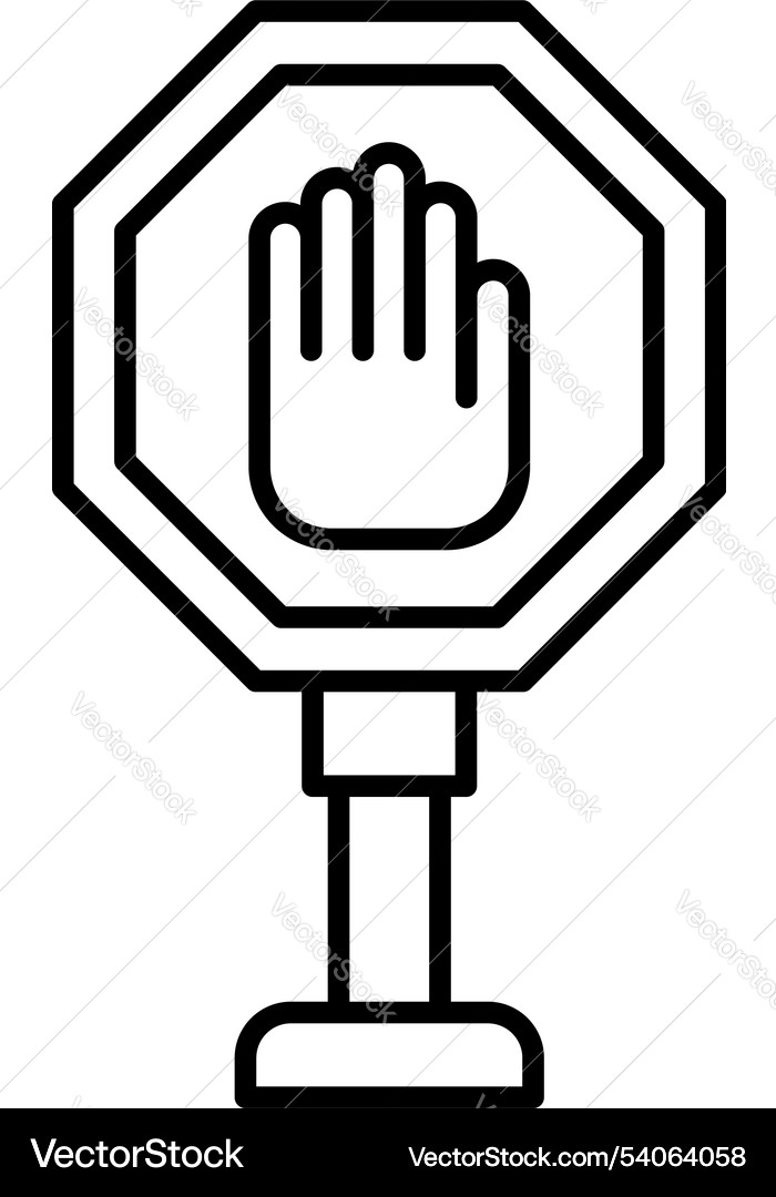 Stop sign line icon design Royalty Free Vector Image