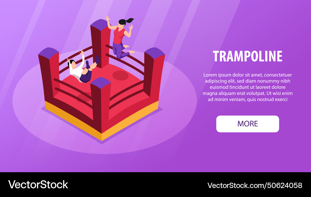 Trampoline joy horizontal banner Royalty Free Vector Image