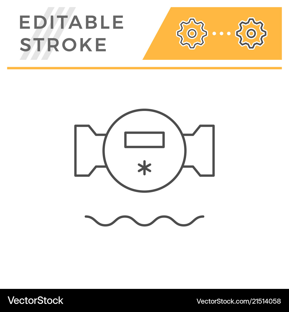 Water meter line icon Royalty Free Vector Image