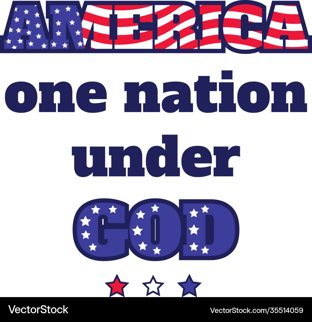 America one nation under god on white Royalty Free Vector