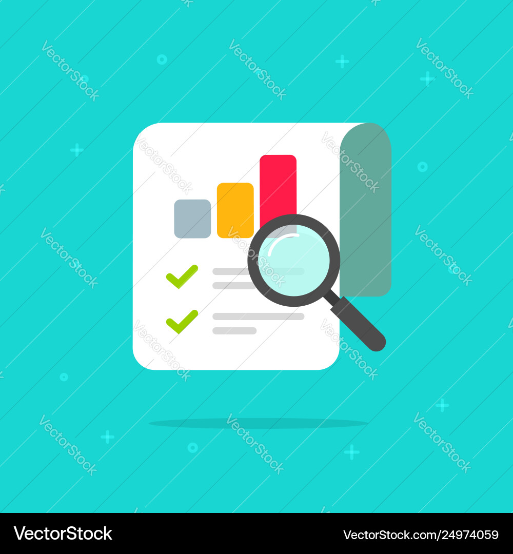 Audit research report icon symbol flat Royalty Free Vector