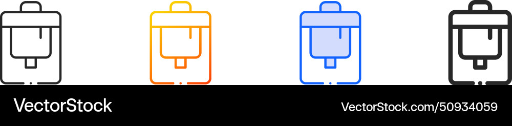 Backpack iconthin linear gradient blue stroke Vector Image