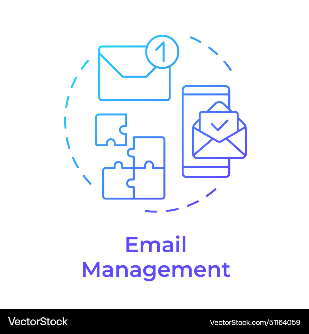 Email management blue gradient concept icon Vector Image