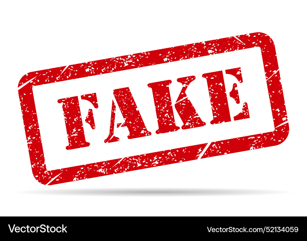 Fake stamp shadow symbol label sticker sign Vector Image
