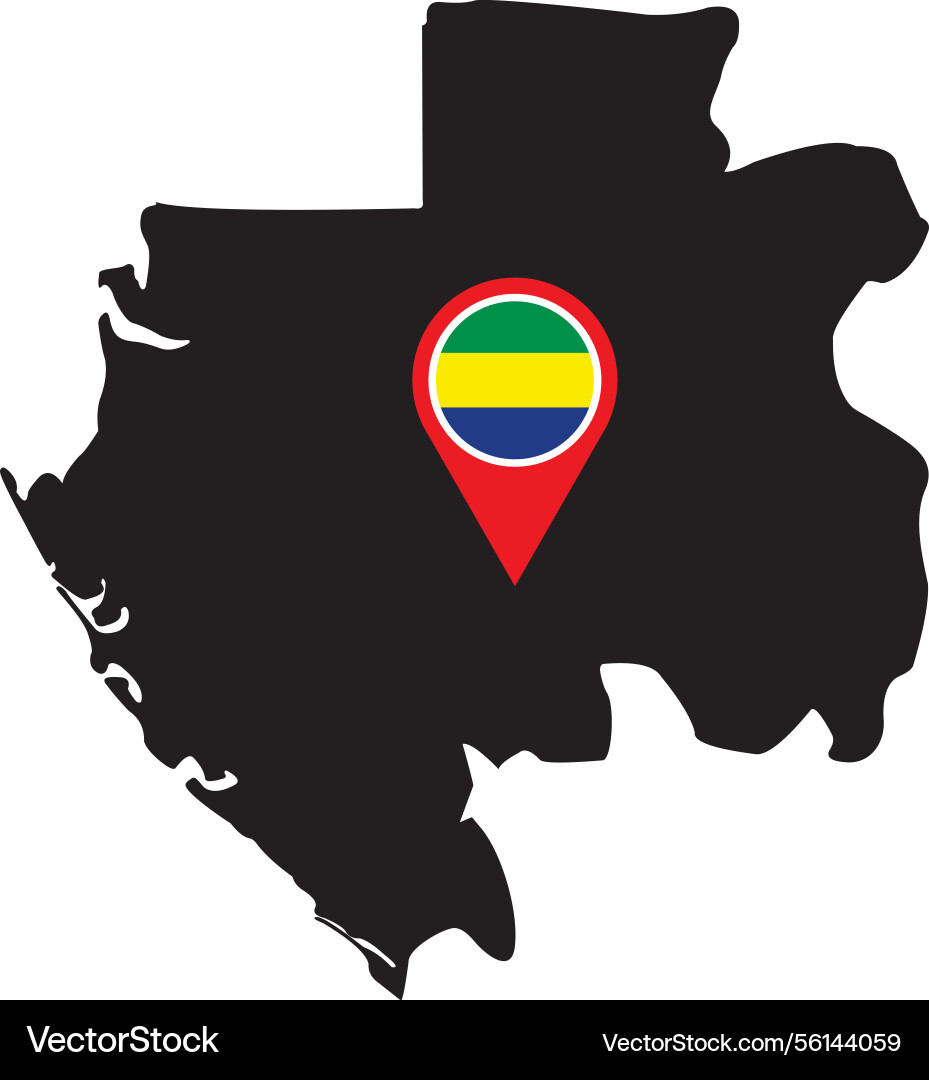 Gabon map location Royalty Free Vector Image - VectorStock