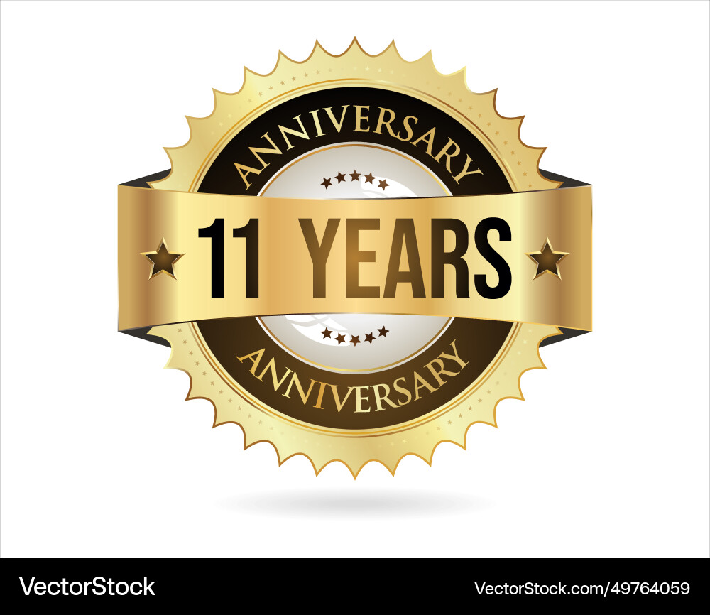 Golden Anniversary Celebration 11 Years Royalty Free Vector