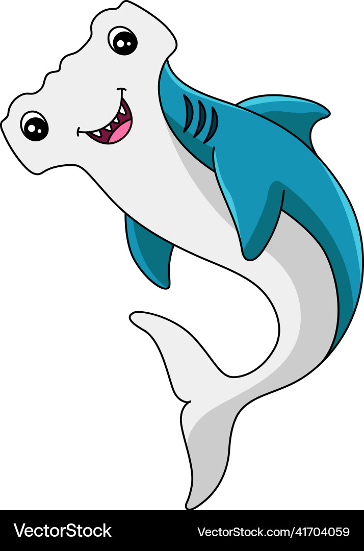 Hammerhead cartoon colored clipart Royalty Free Vector Image