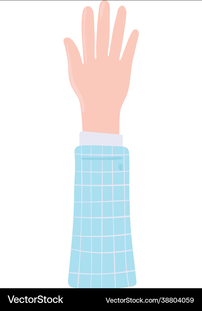 Hand raise expression Royalty Free Vector Image