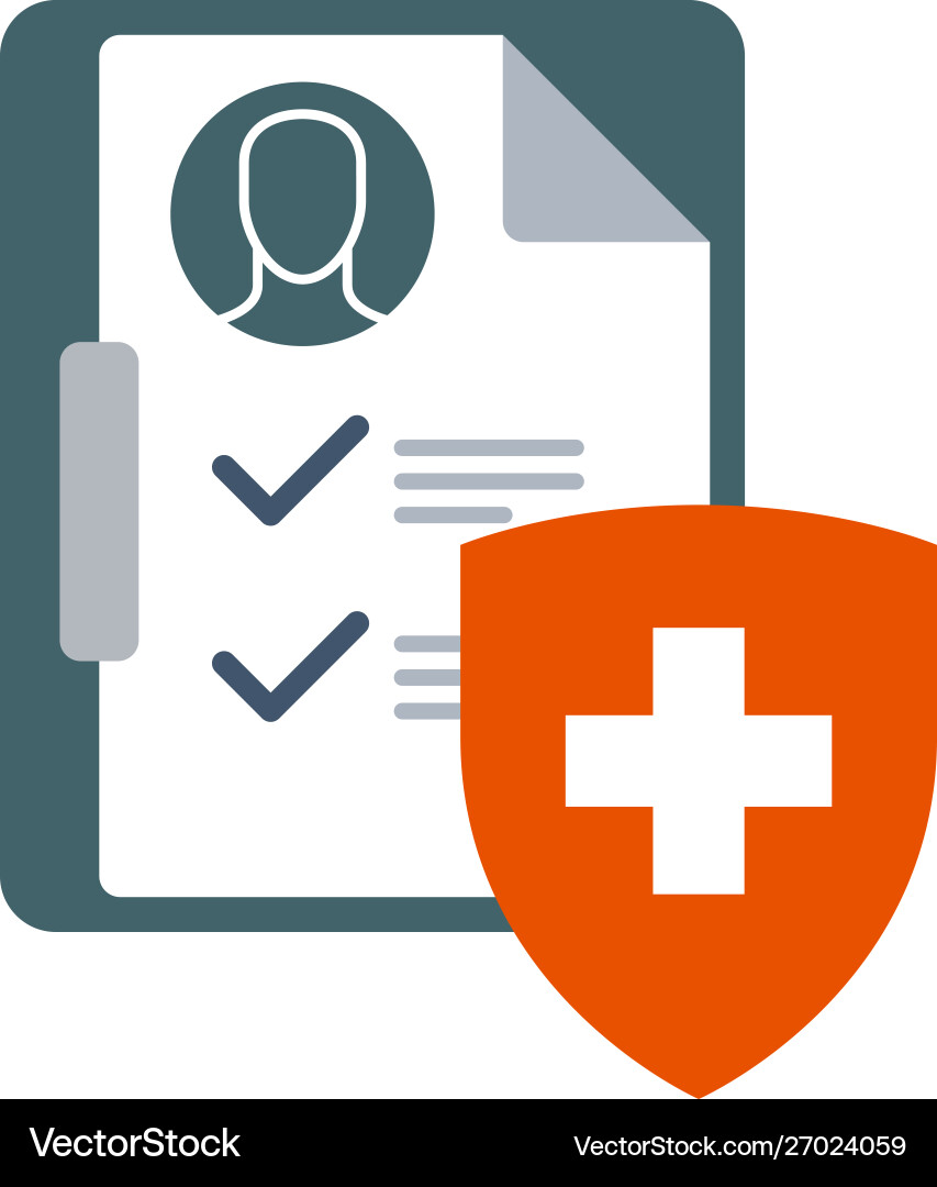 Medical Insurance Shield Icon Royalty Free Vector Image