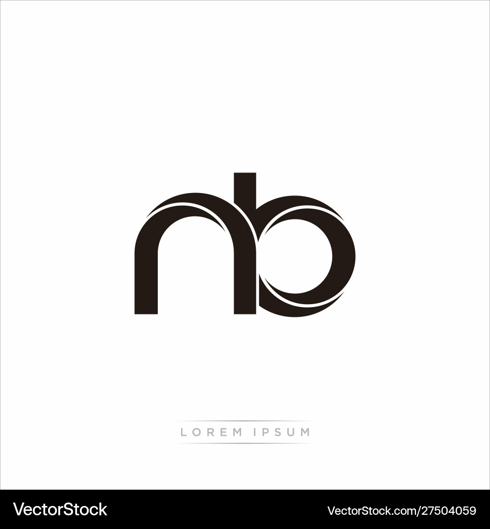 NB Initial Letter Monogram Royalty Free Vector Image