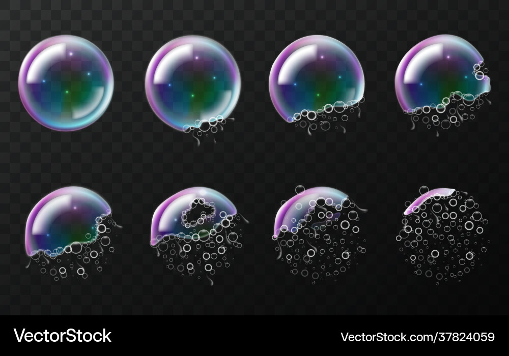 Regenbogen Seifenblasen Explosion realistische Pause