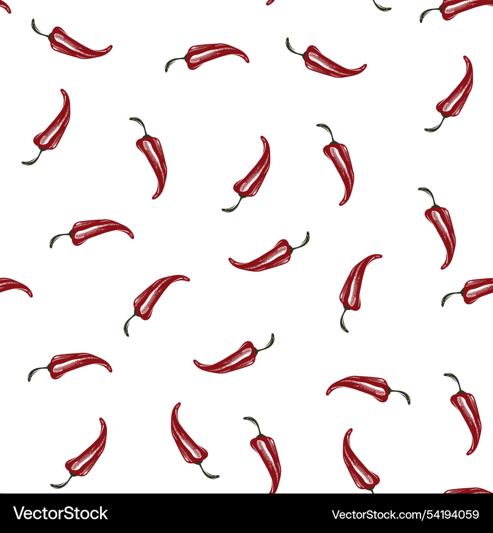 Red chili peppers pattern Royalty Free Vector Image