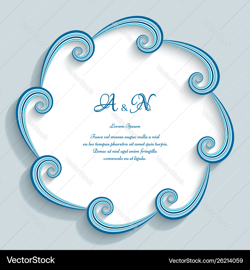 Round frame with swirly paper border Royalty Free Vector