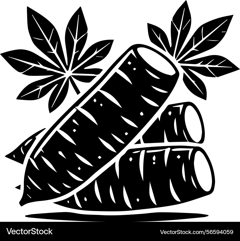 Simple icon of a cassava logo design Royalty Free Vector