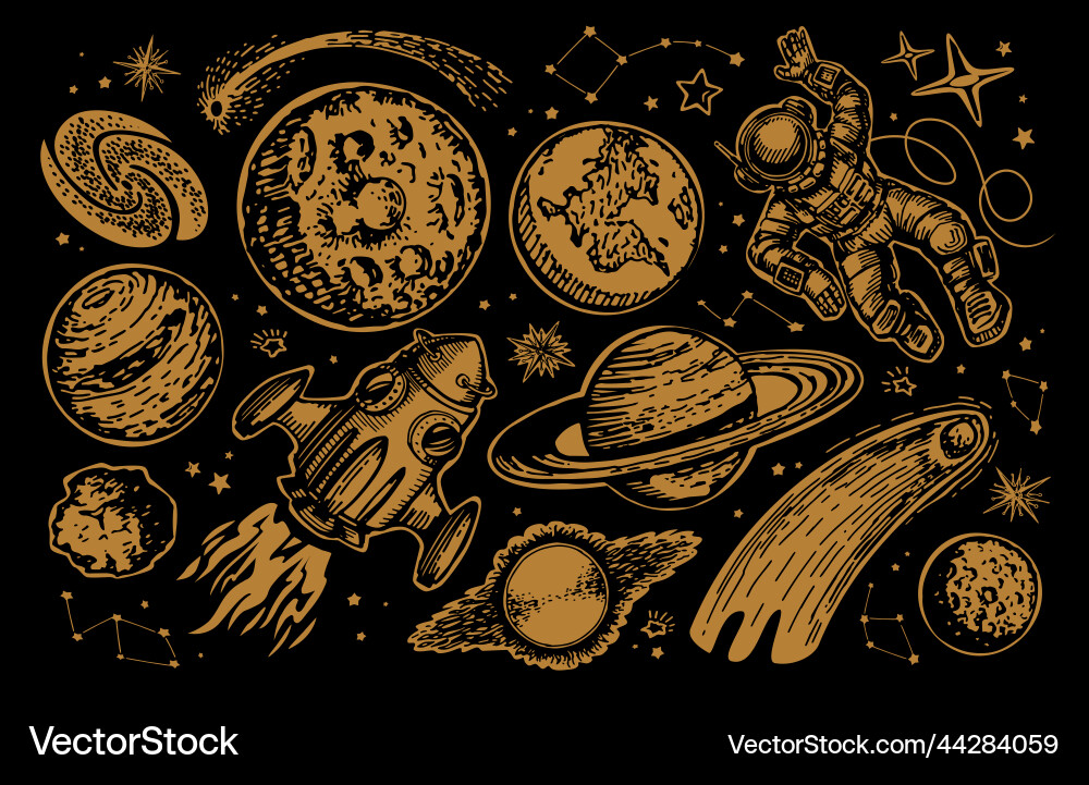 Space futuristic creative design planets Vector Image
