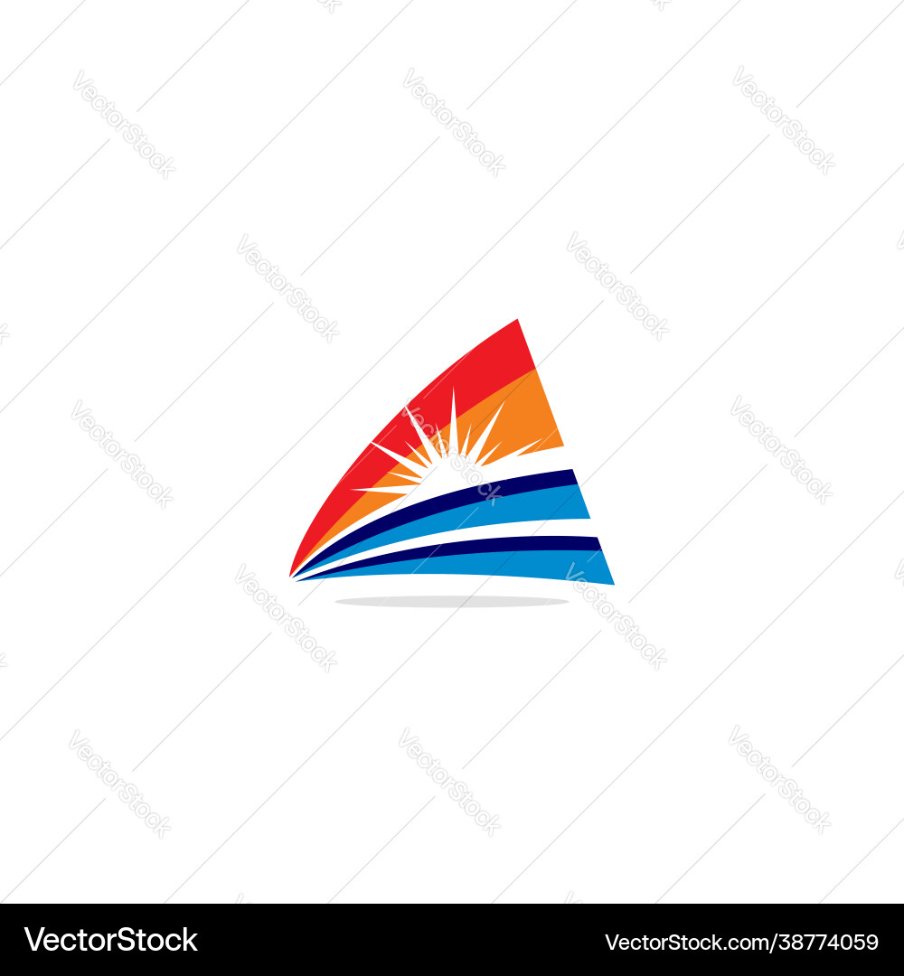 Sun shine shape company logo Royalty Free Vector Image