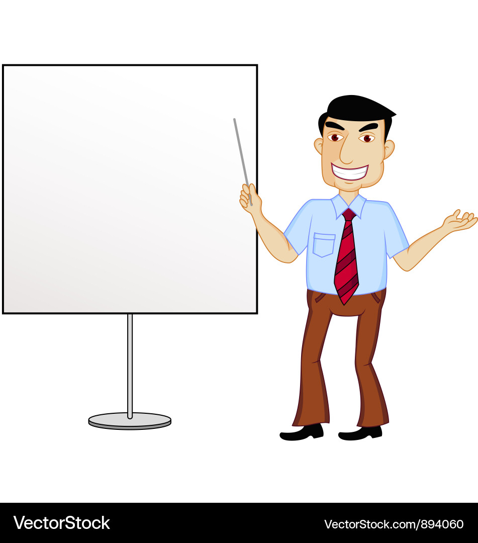 Cartoon Presenter Character Royalty Free Vector Image