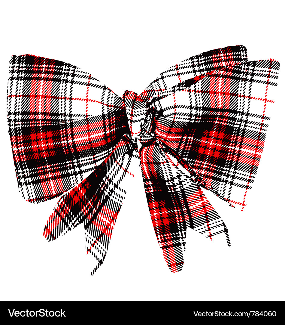 Checkered Bow Royalty Free Vector Image - VectorStock