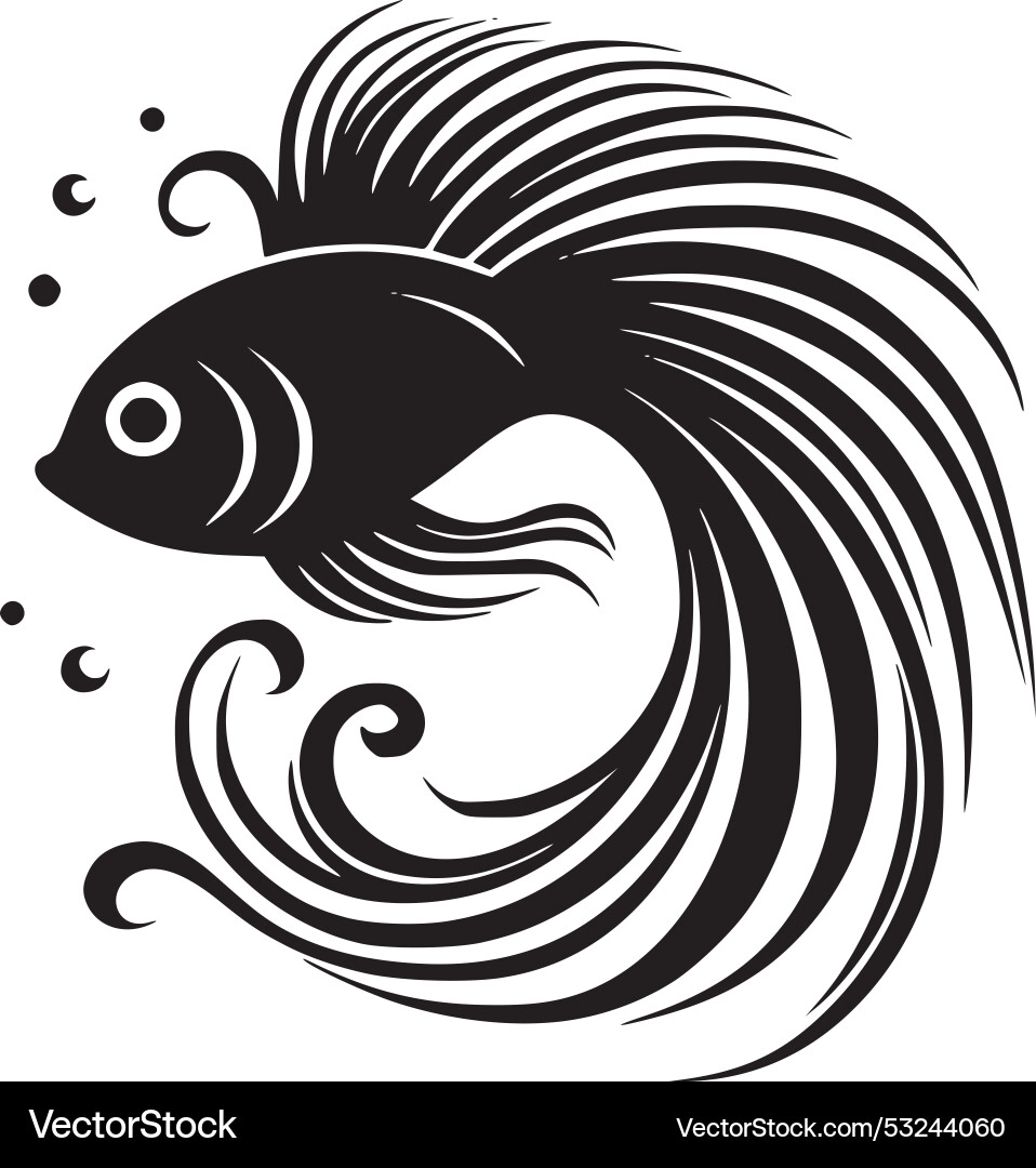 Fish - black and white Royalty Free Vector Image