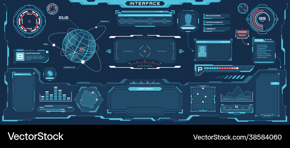 Futuristic hud interface sci-fi virtual Royalty Free Vector