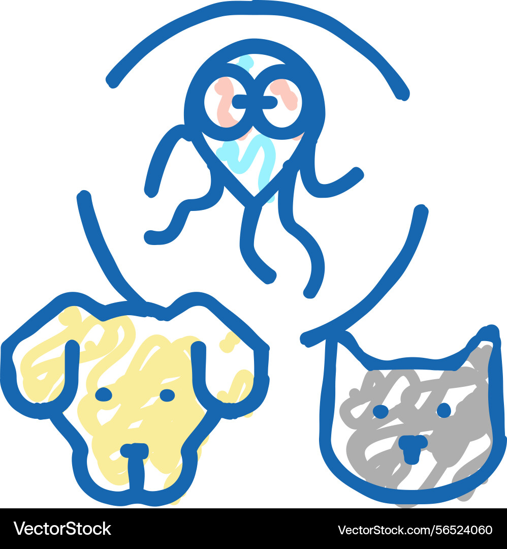 Giardiasis Pet Disease Icon Doodle Royalty Free Vector Image