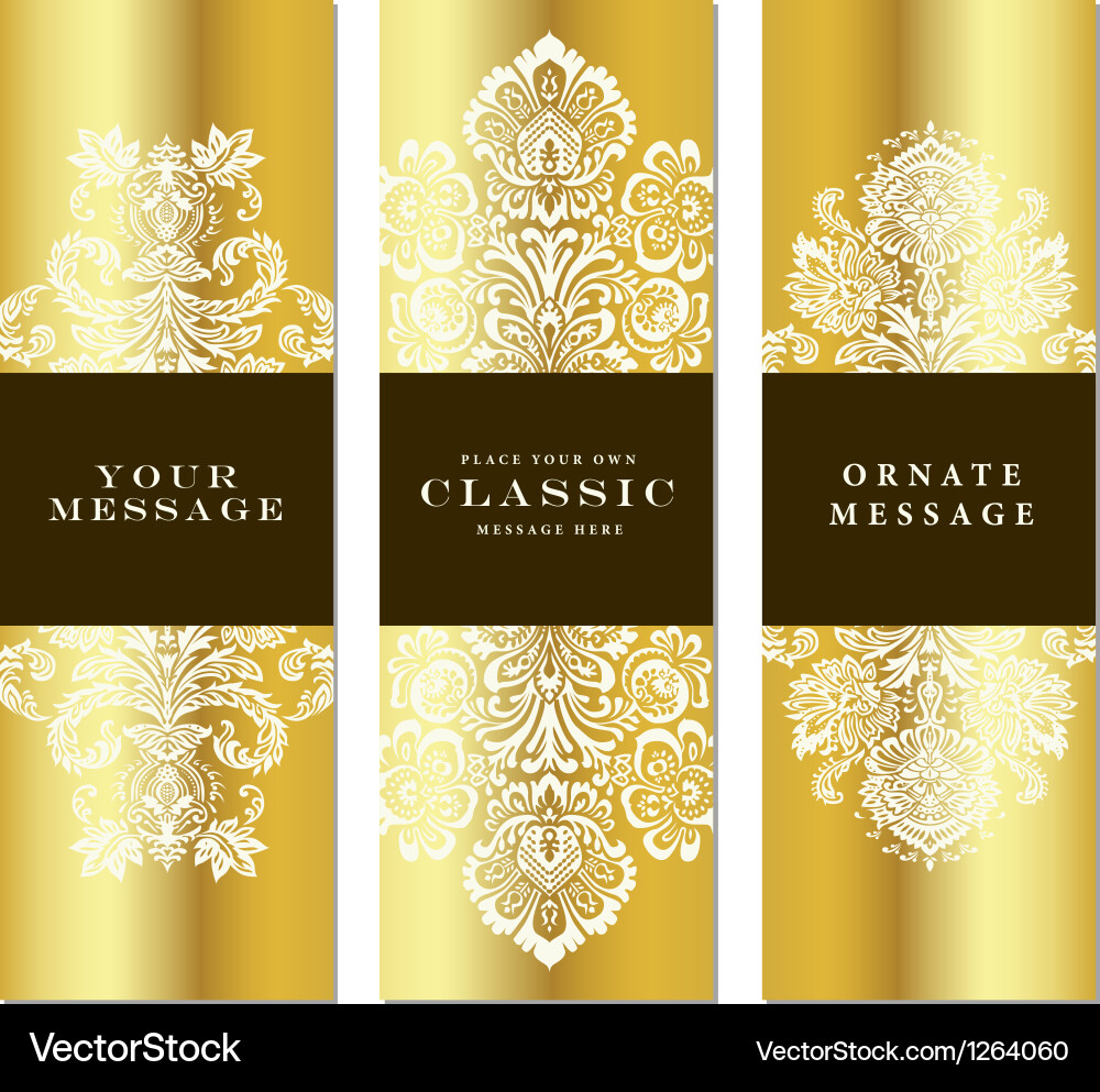 Gold frame set Royalty Free Vector Image - VectorStock