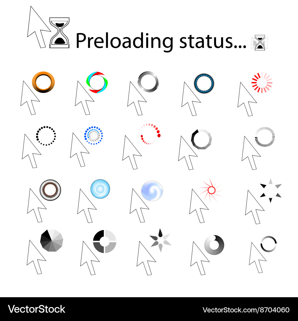 Loading icons Royalty Free Vector Image - VectorStock