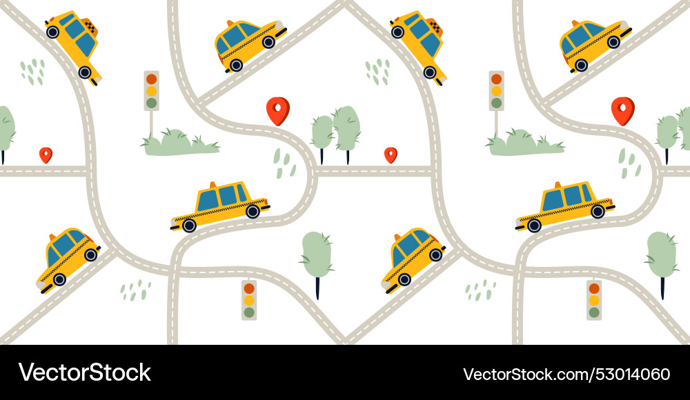 New york cab pattern yellow checkerboard cars Vector Image