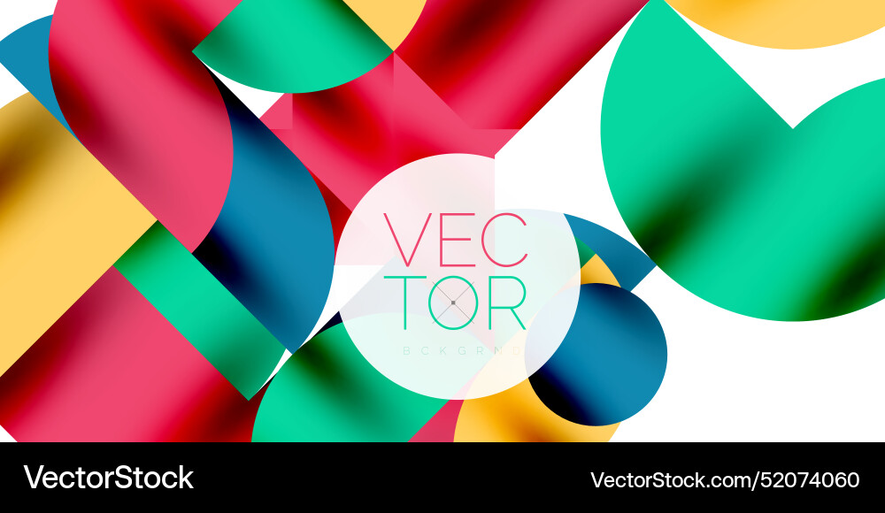 Tech minimal circular shapes geometric art Vector Image