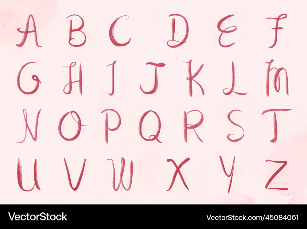 Alphabet set cursive capital calligraphy font Vector Image