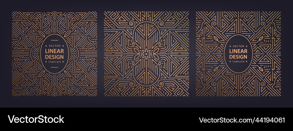 Art deco set of frames abstract geometric Vector Image